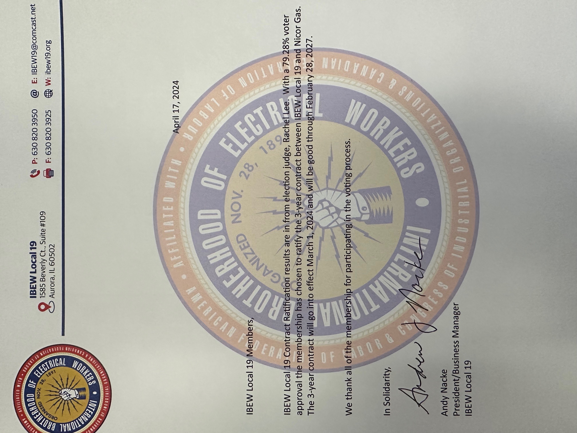 IBEW Local 19 - Proudly respresenting the bargaining unit employees ...